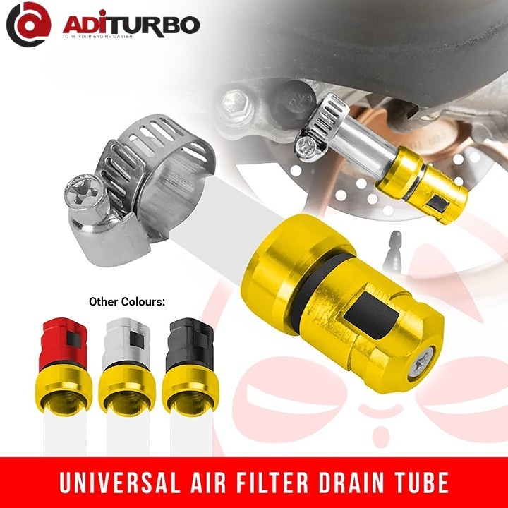 ADI TURBO Air Filter Drain Tube Alloy Head Universal Motorcycle Made in ...