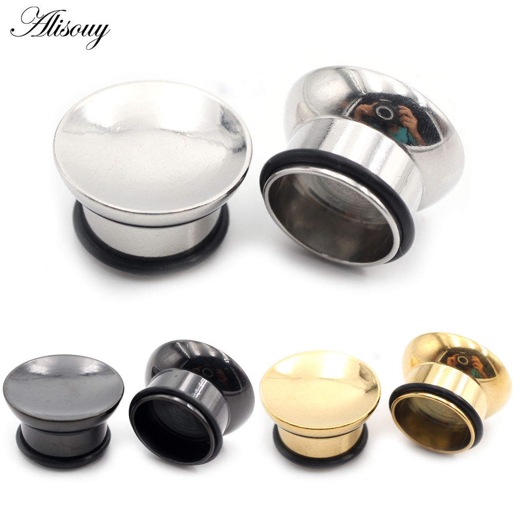 Alisouy 2 Pieces Concave Hollow Stainless Steel Bowl Shaped Flared Ear ...