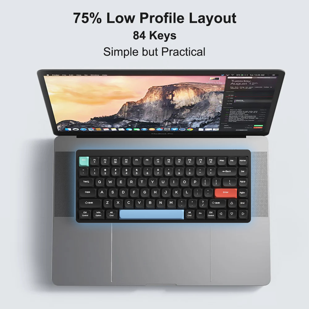 YK84 Mechanical Keyboard 84 Key 2.4G Bluetooth Wireless Dual Mode ...