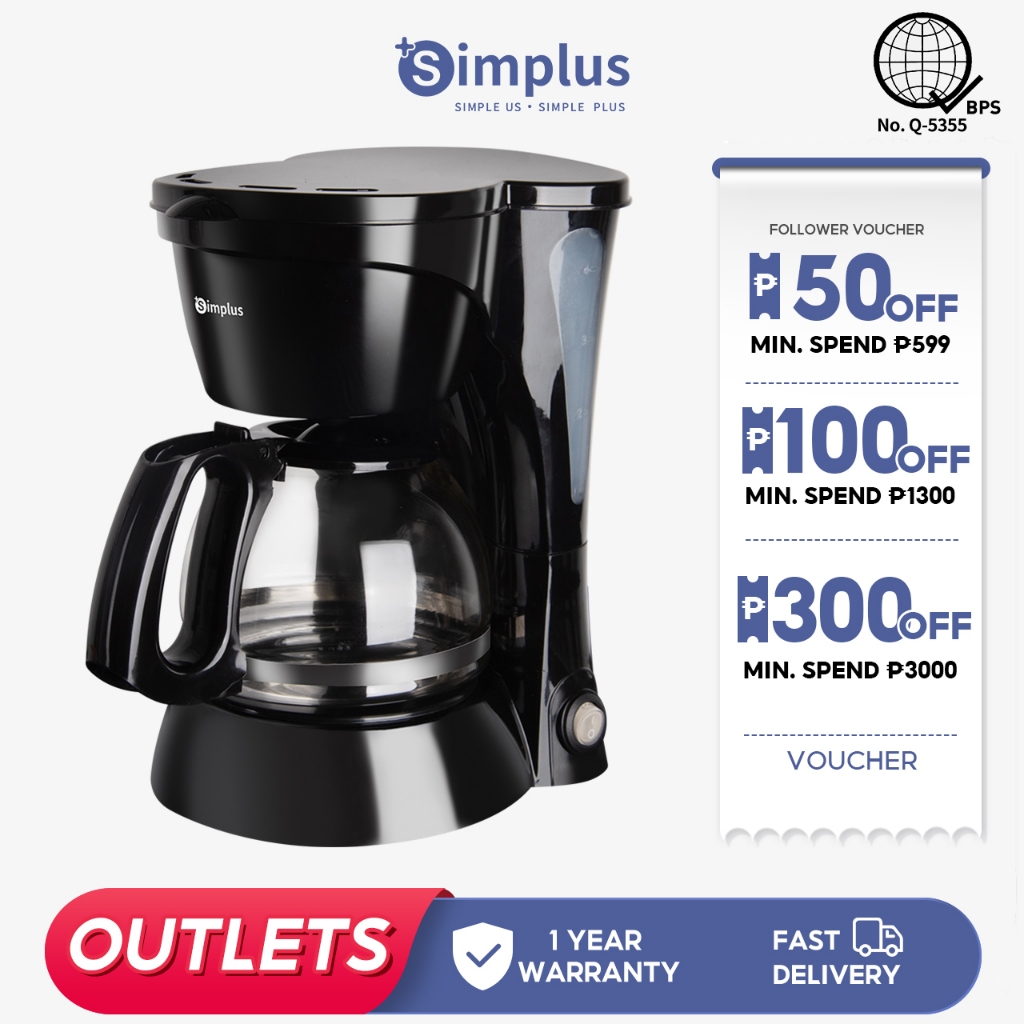 Simplus Drip Coffee Maker Coffee Machine Multi-Function Machine Brew Coffee Or Tea | Shopee ...
