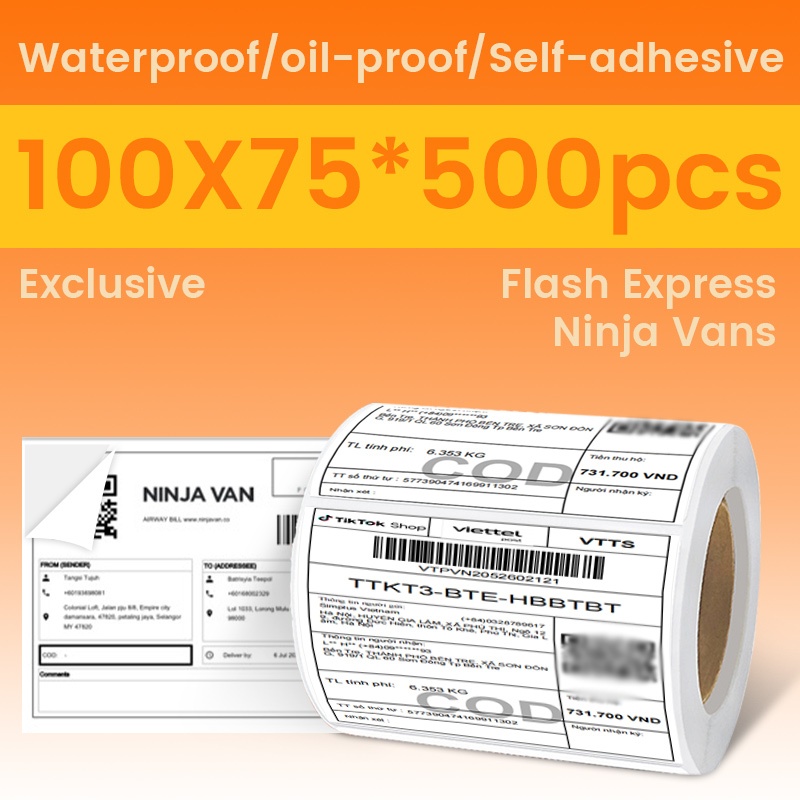 Waybill Sticker 100X75mm, Thermal Paper Label Stickers for Flash ...