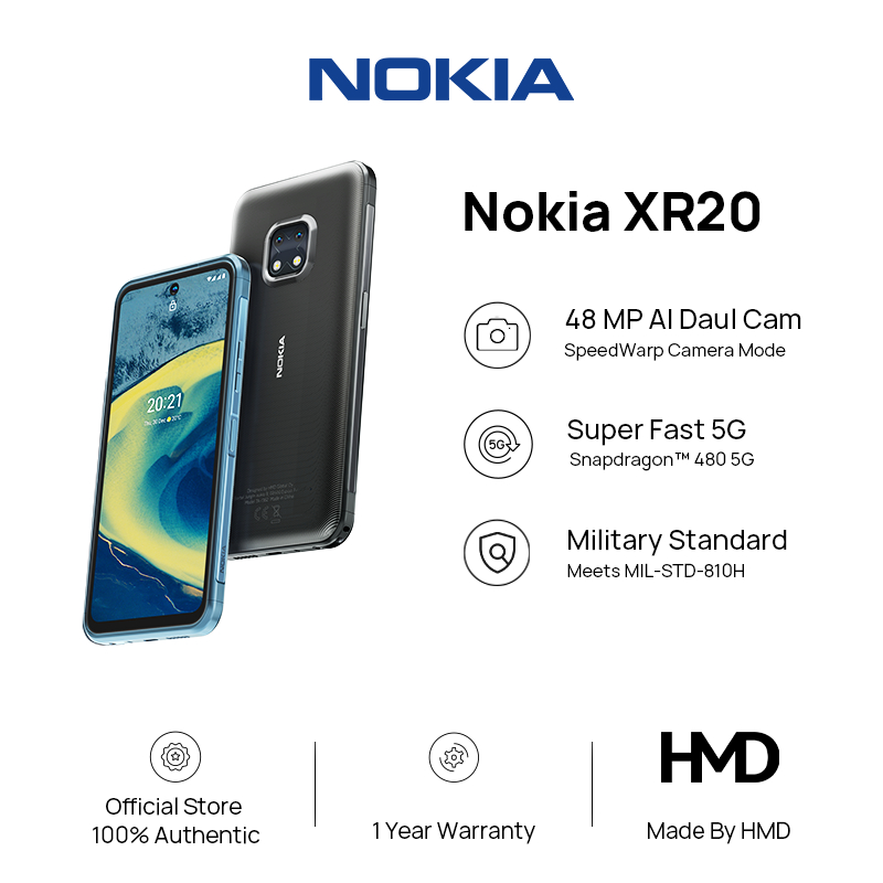 Nokia XR20 5G Rugged Phone Waterproof 6.67'' FHD Meets MIL-STD-810H ...
