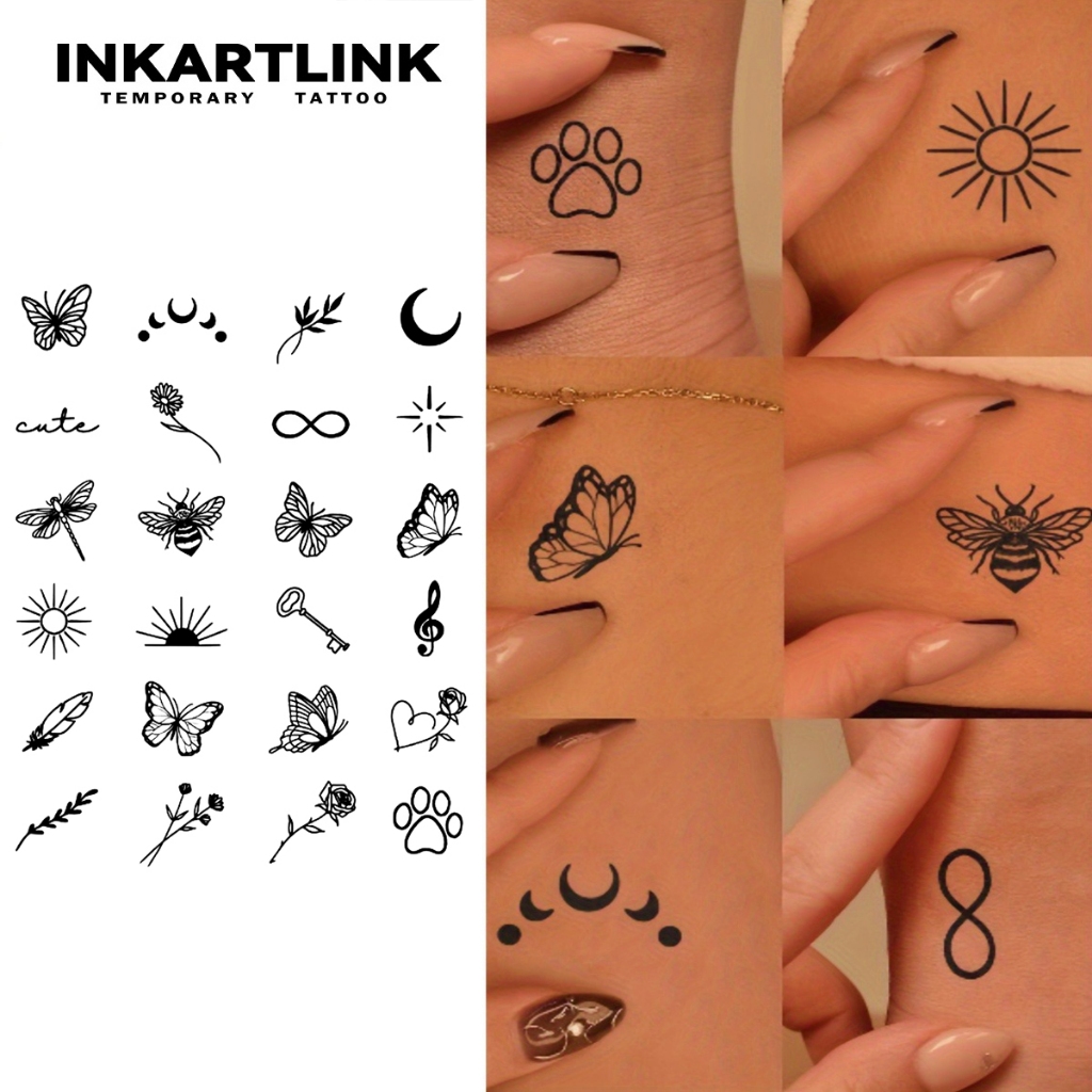 Inkartlink Mini Butterfly Waterproof Temporary Tattoo Stickers ...