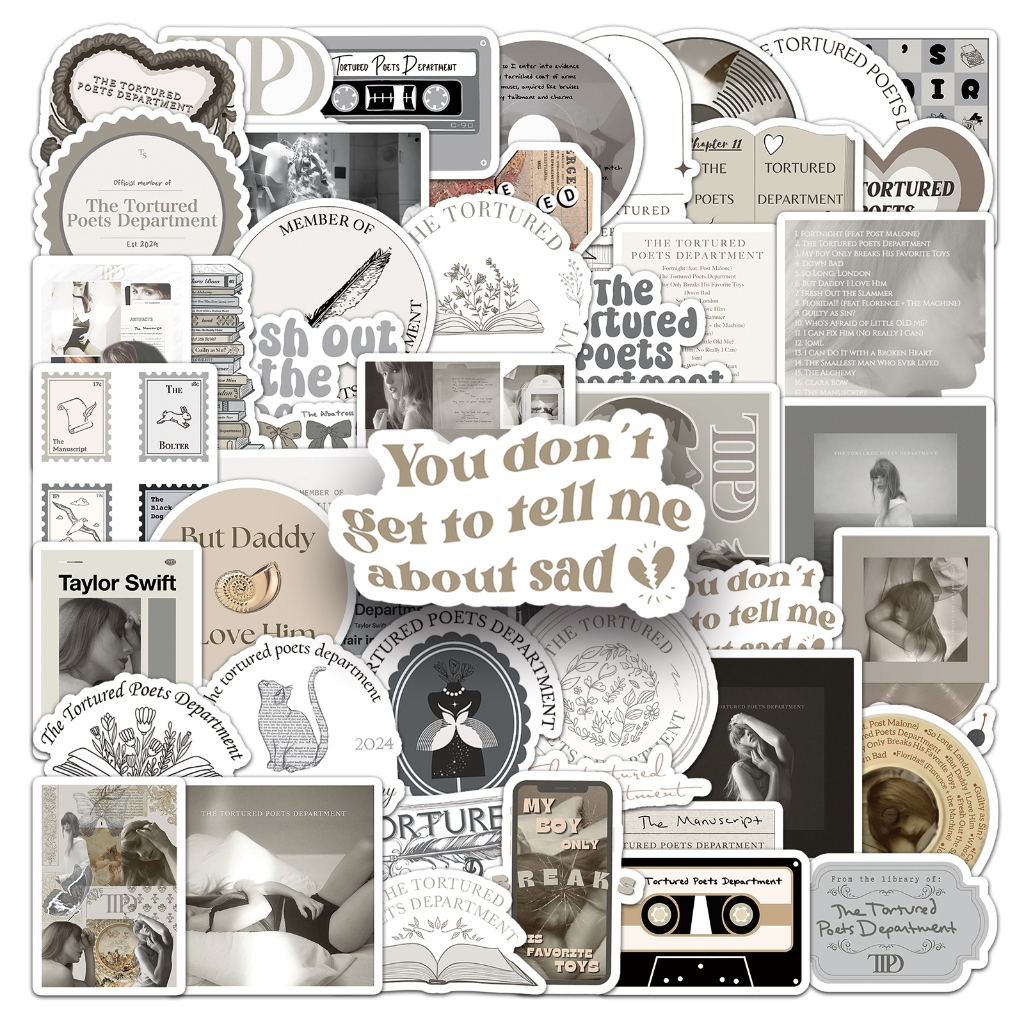 50Piece New Taylor Swift TTPD Stickers DIY For Phones Laptop Car ...