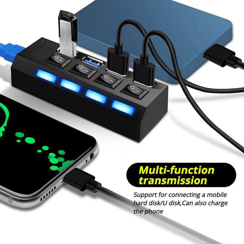 4 Ports USB HUB USB Switch USB Splitter Adapter High Speed Multi HUB ...