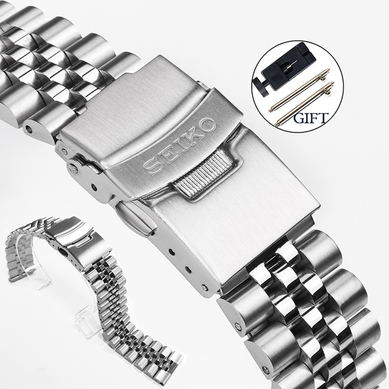 Stainless Steel Watchband for Seiko Straps 18 19 20 21 22 23 24mm Flat ...