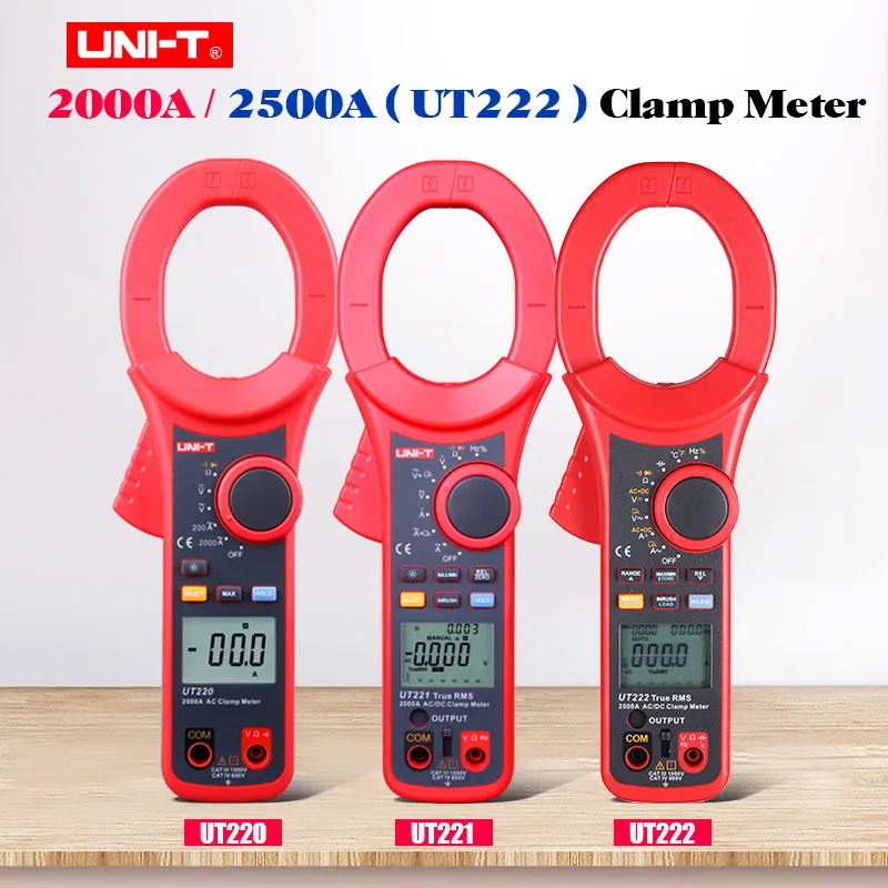 UNI-T UT220 UT221 UT222 Digital Clamp Meter AC DC Current Voltage Meter Auto Range Multimeter ...