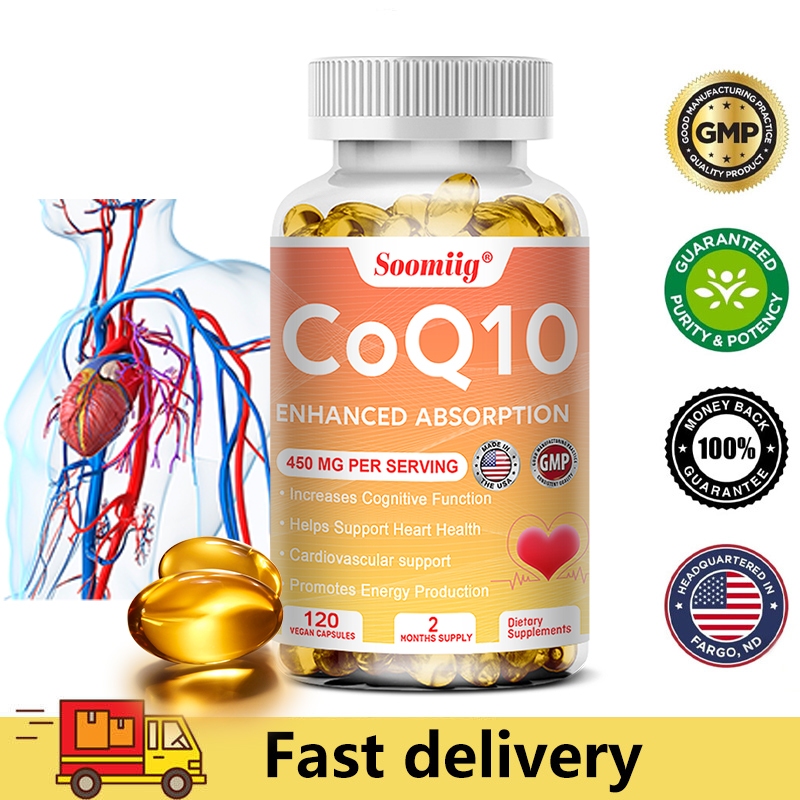 CoQ10 Coenzyme Q10 Heart Health Support Supplement, High Absorption ...
