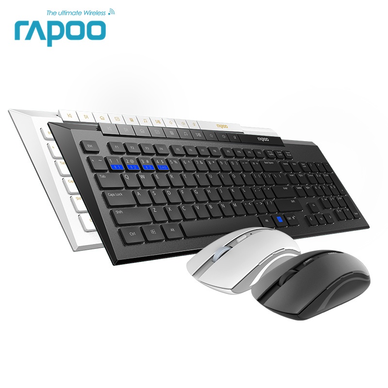 Rapoo 8200G Silent Wireless Keyboard Mouse Combos Switch Between ...