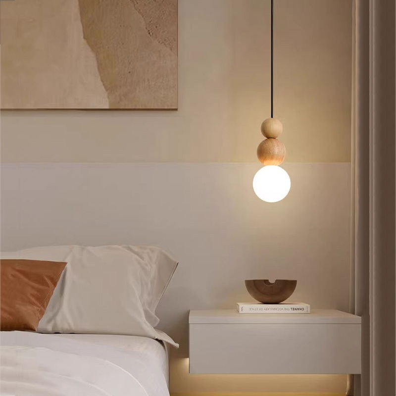 Wooden Bedside Chandelier Ceiling Light Dining Drop Light Led Nordic ...