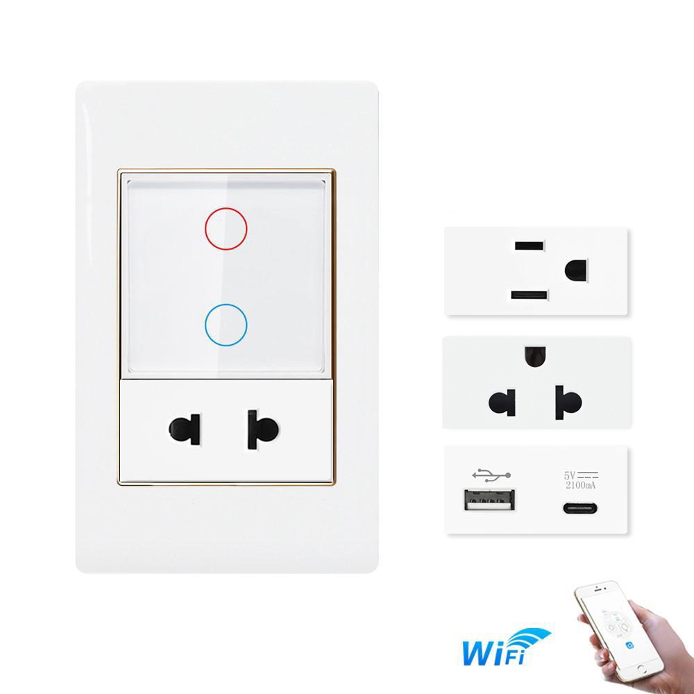 VISWE smart switch for light wireless switch for light usb socket 3 pin socket 2 pin socket，118 ...