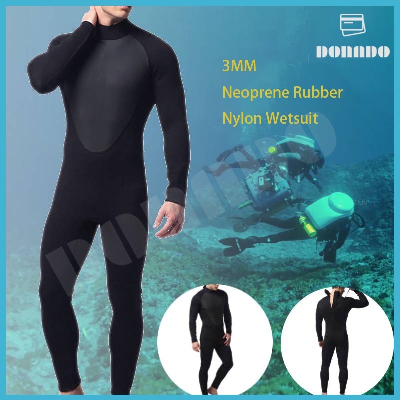 Outdoor 3mm scuba zipper chloroprene rubber men's full body diving suit ...