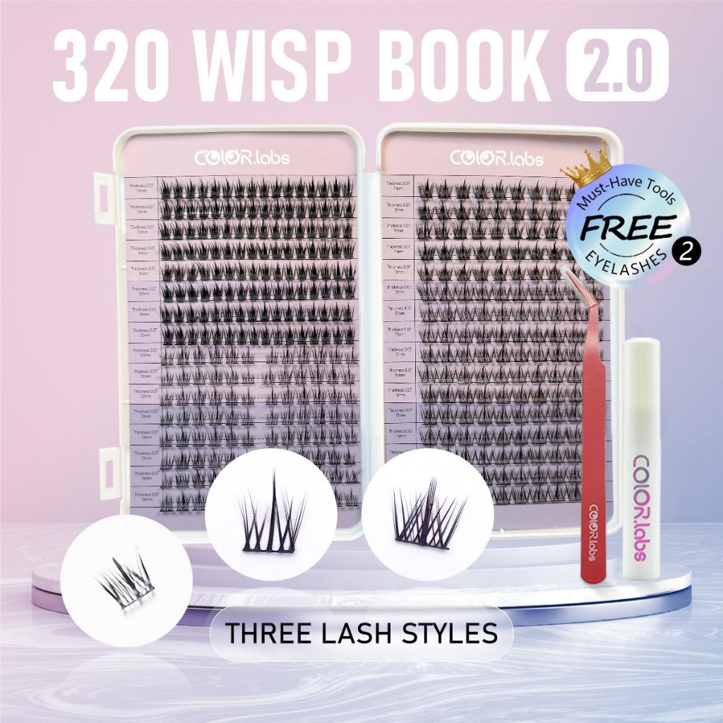 COLOR.labs Eyelash Extension Wisp Mega Pack 2.0 Cluster Individual ...