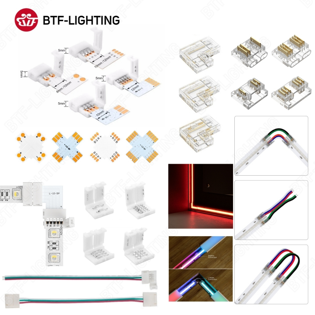 BTF-LIGHTING SMD COB LED Connector 5050 RGB T-type L-type X-type ...