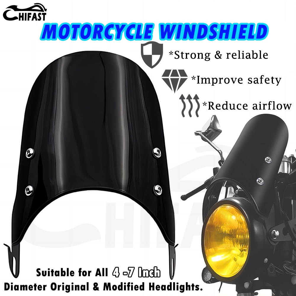 HIFAST Motorcycle Windshield Headlight Windshield Instrument Visor ...