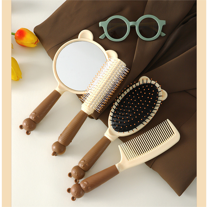 4PCS Set Cosmetic Mirror Combs Head Massage Comb Handheld Cosmetic ...