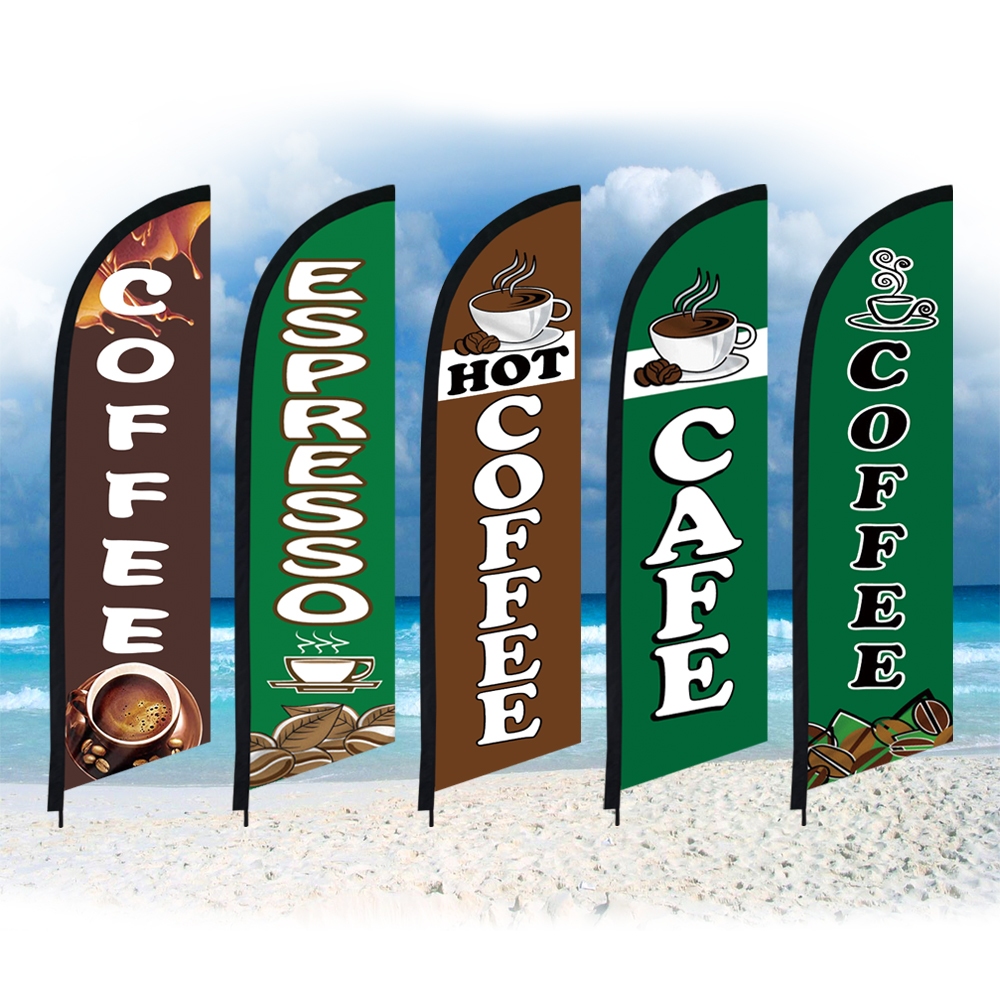 Coffee Feather Flag Only Swooper Without Pole Beach Flag Custom Outdoor ...