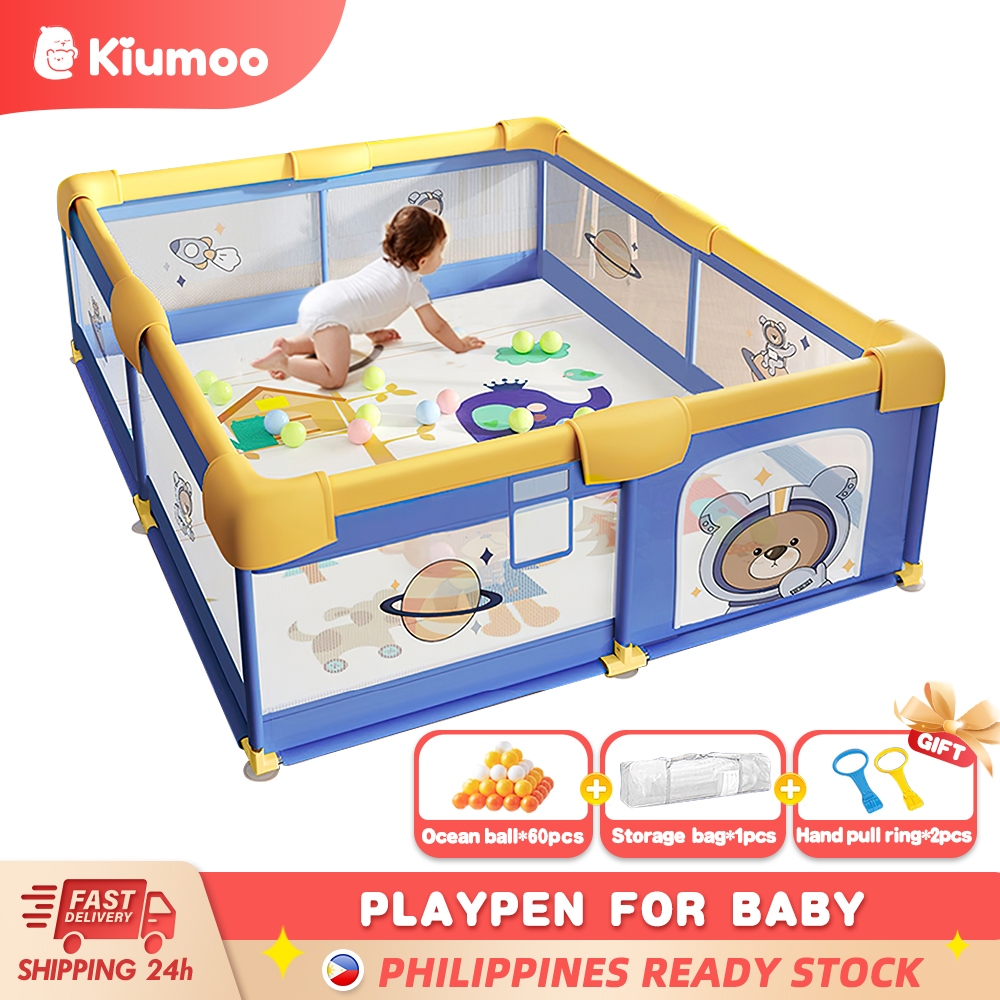 Playpen For Baby Cartoon Pattern With Balls And Mat Breathable Mesh ...
