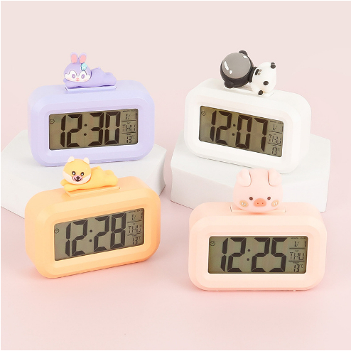 Cute Cartoon Digital Backlight LED Display Alarm Clock Snooze ...