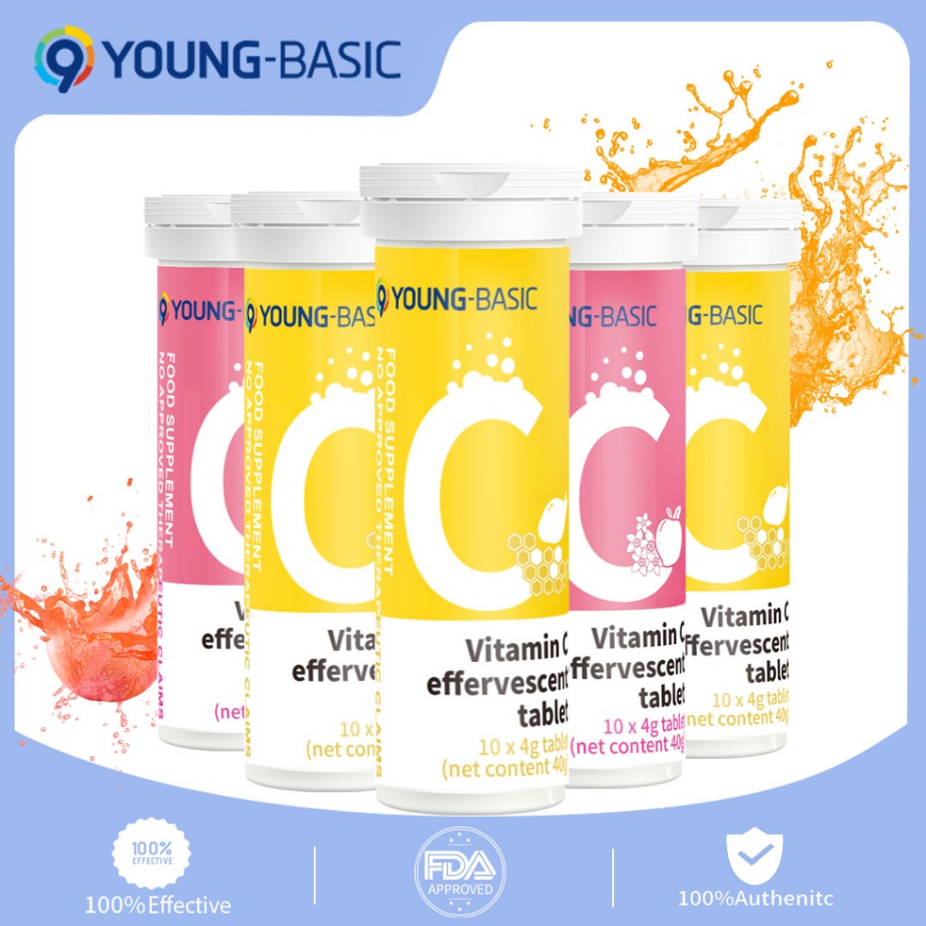 9YOUNG-BASIC Vitamin C Effervescent Tablet Ascorbic Acid Supplements ...