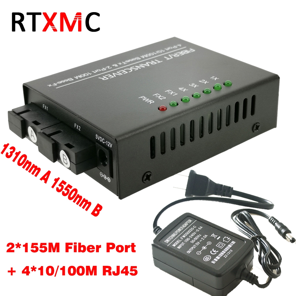 10/100Mbps Fast Ethernet Switch Convert 25KM Fiber Optical Media ...