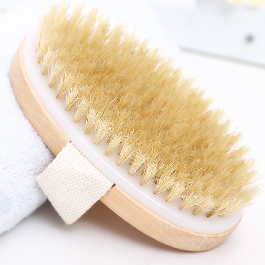 Natural Bristle SPA Brush Without Handle Wooden Bath Shower Brush SPA ...