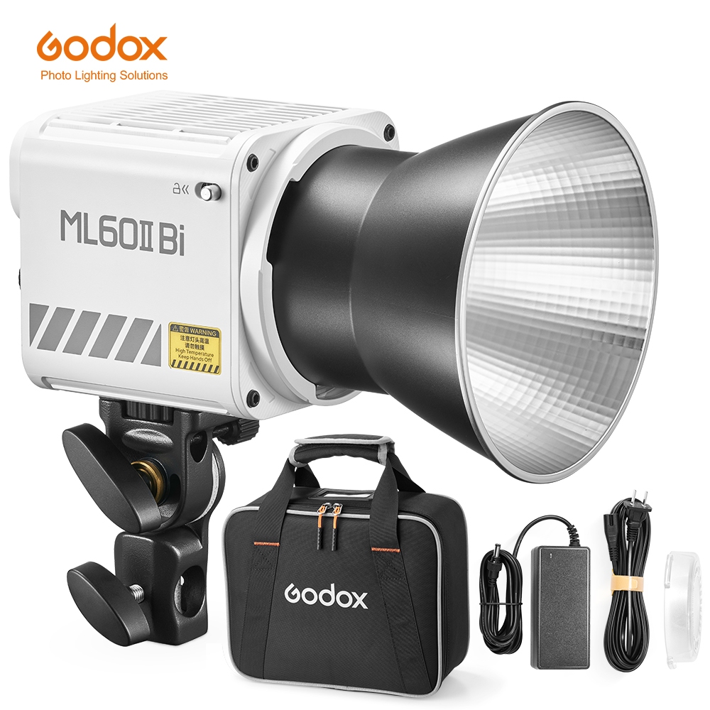 Godox ML60 II BI ML60II Bi-color 2800K-6500K LED Video Light Silent ...