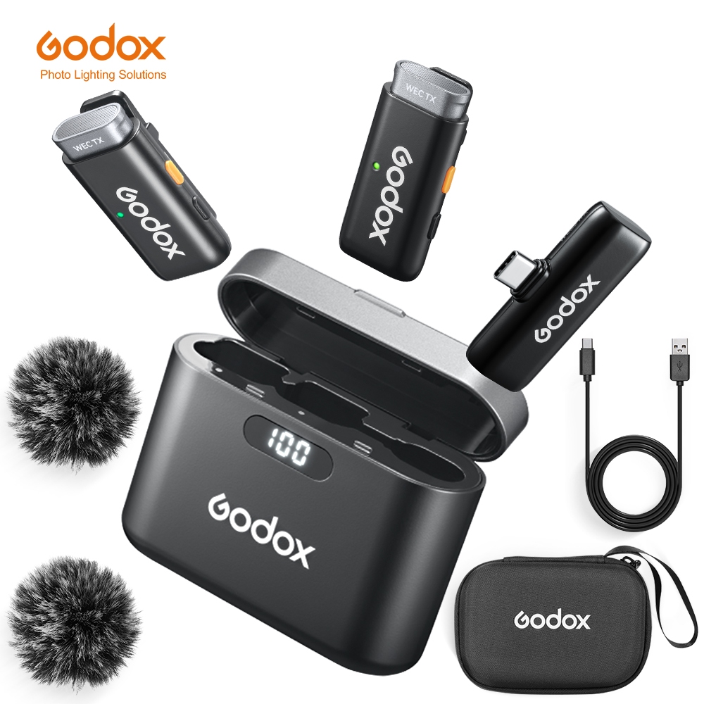 GODOX WES 2.4GHz Wireless lavalier Microphone System for iOS/Android ...