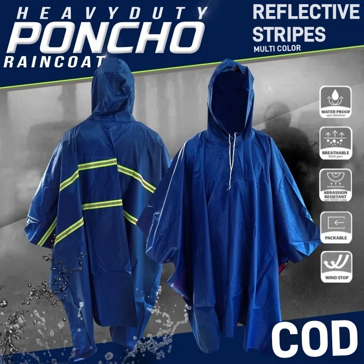 【COD】Reflective Raincoat Poncho Multifunction Waterproof Rain Coat ...