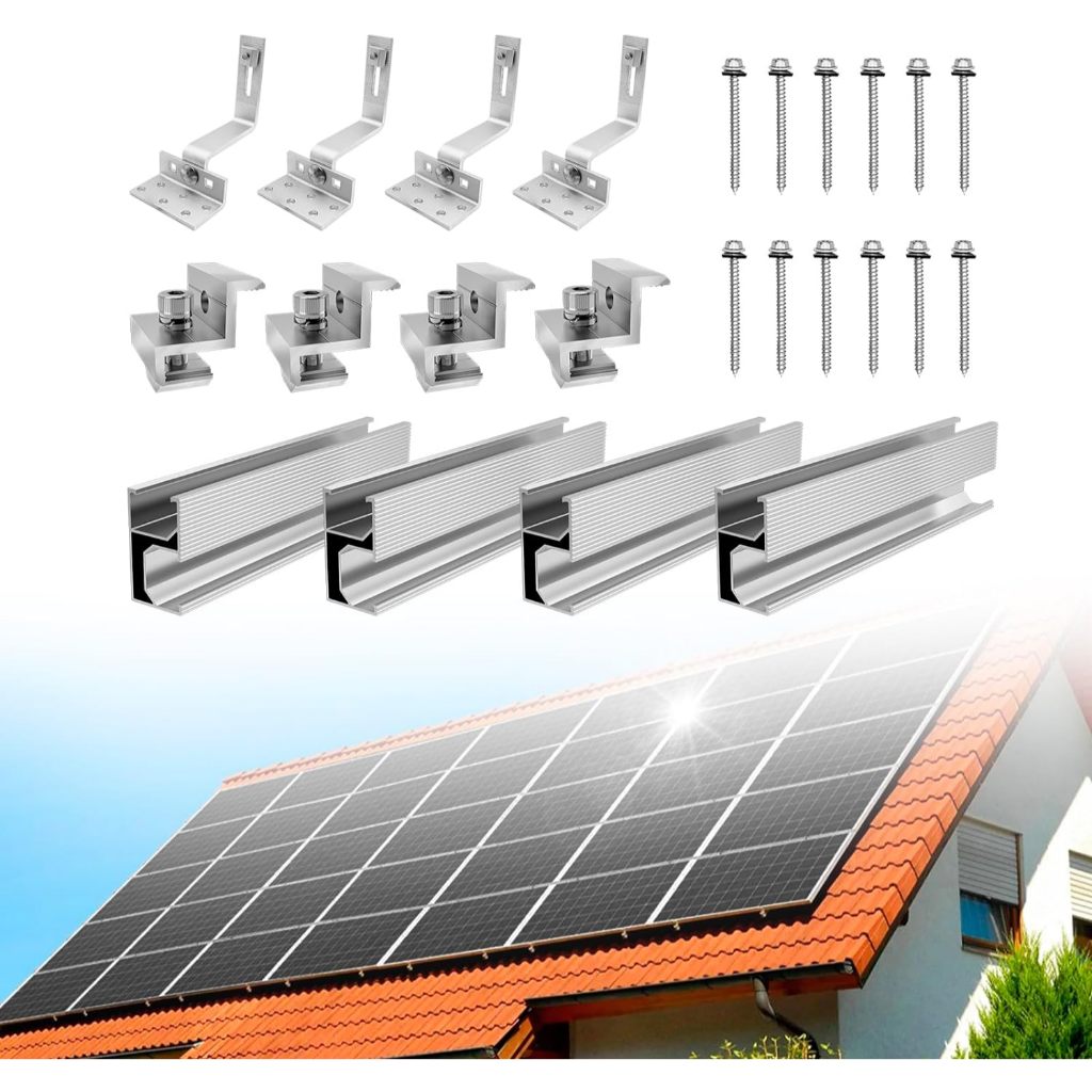 4 Packs PV Aluminum Railings Roof Solar Panel Mounting Rail Set ...