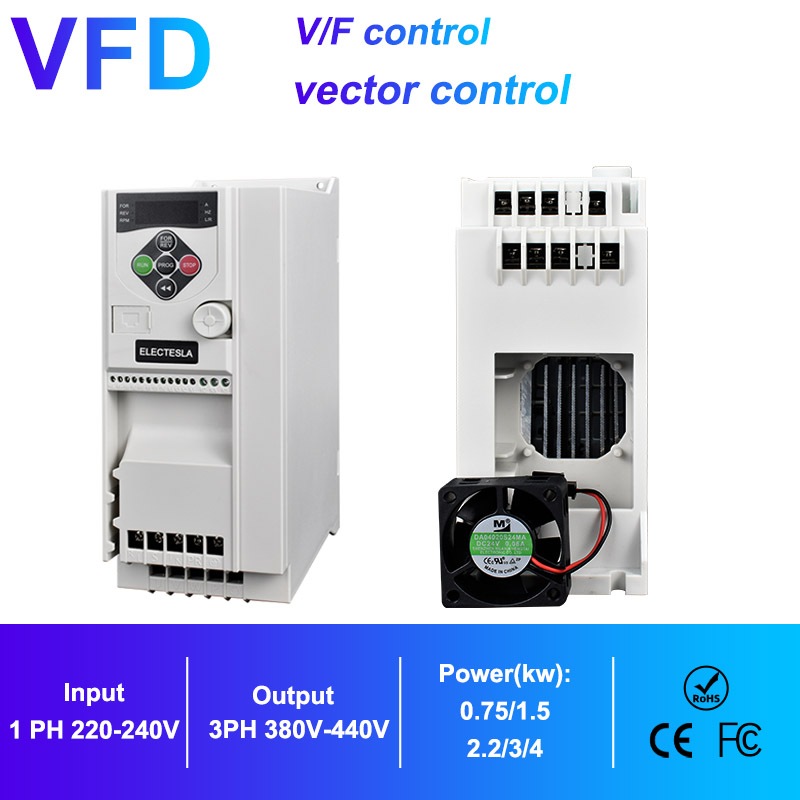 AC VFD Inverter 1-phase 220V 3-phase 380V input to 3-phase output 220V ...