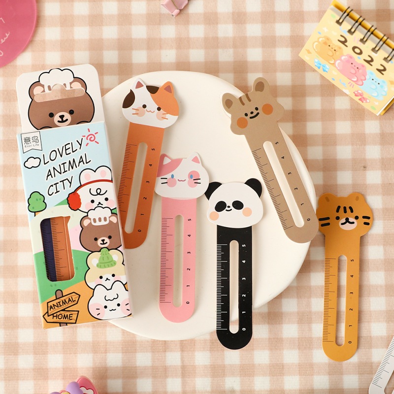 30pcs/set Cartoon Animal Bookmarks Kawaii Stationery Cute Scale Student ...