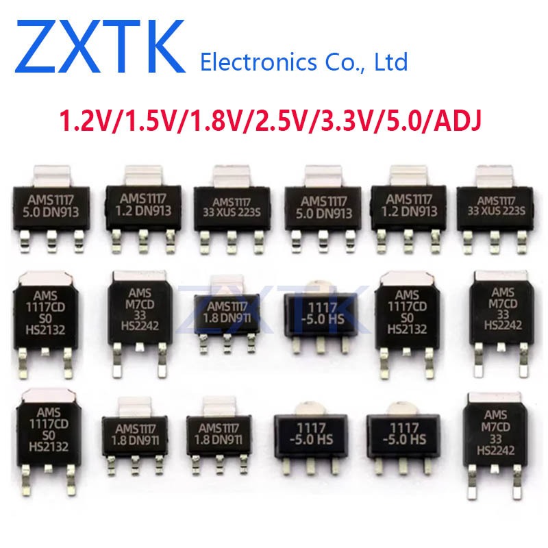 10pcs/lot LOD chip AMS1117-3.3V SOT-223/SOT89 AMS1117-1.2/1.5/1.8/2.5/3.3/5.0V AMS1117-ADJ ...