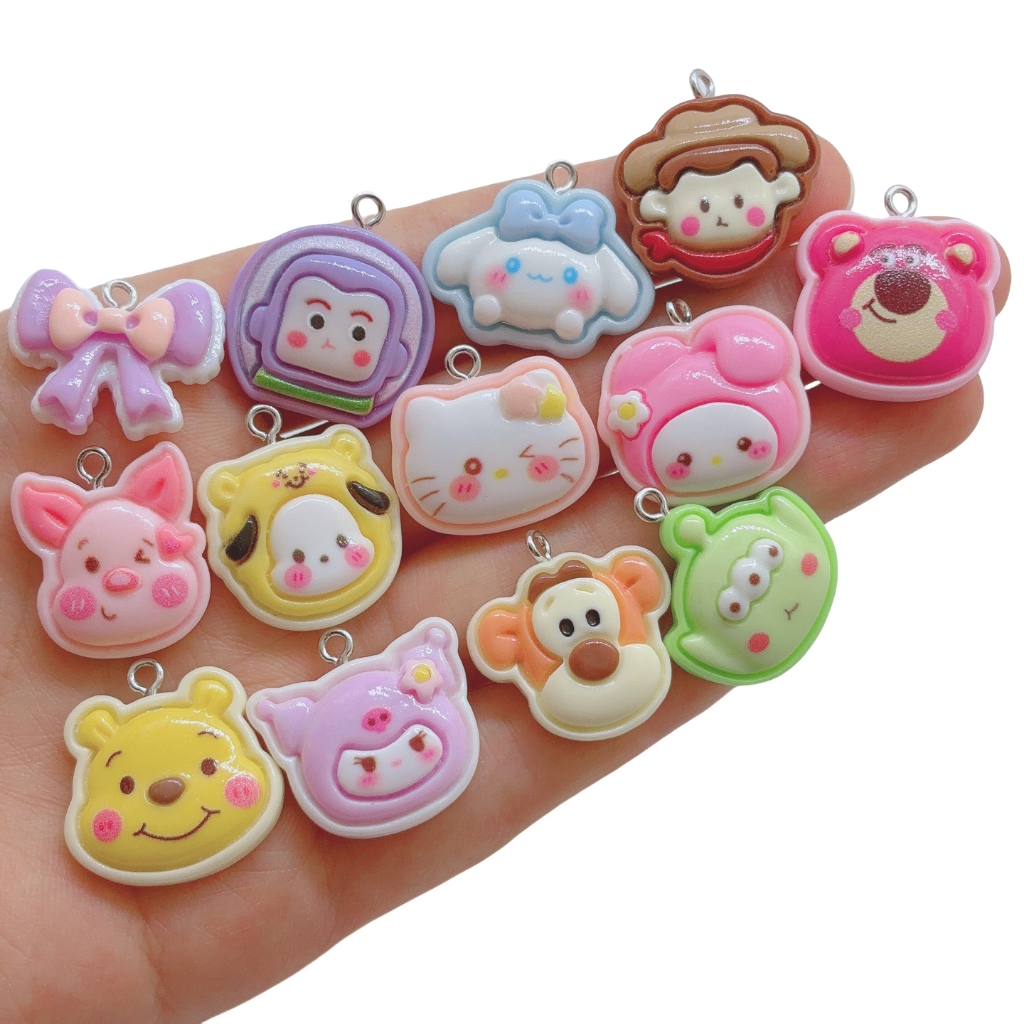 4Pcs Resin Cartoon Pendants Cute Cat Charms for DIY Jewelry Making ...