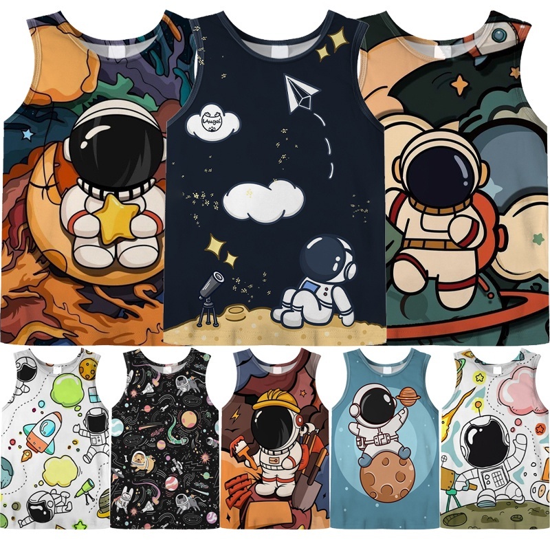 2024 New Baju NASA Boys Girls Costume Cartoon Astronaut 3D Printing ...