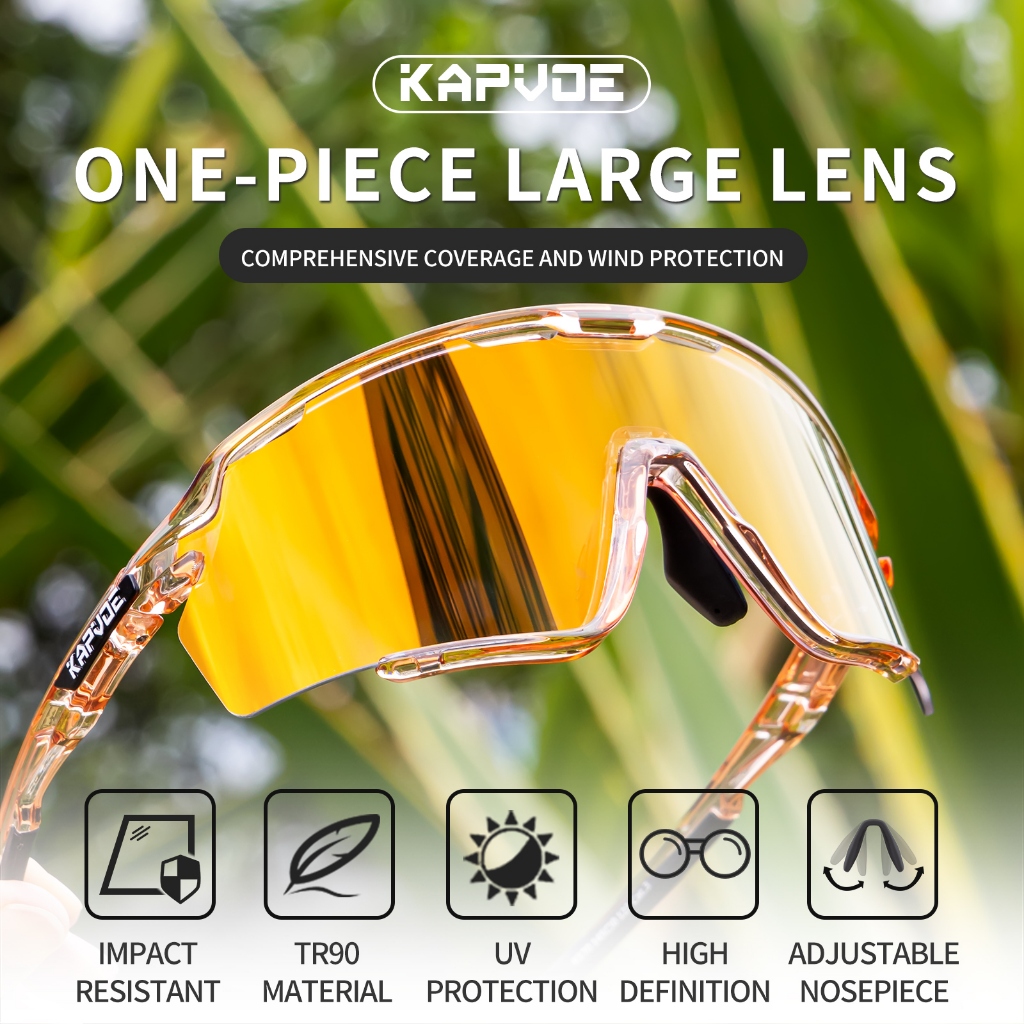 Kapvoe Colored Photochromic Sunglasses for Men's Cycle Glasses Sun ...