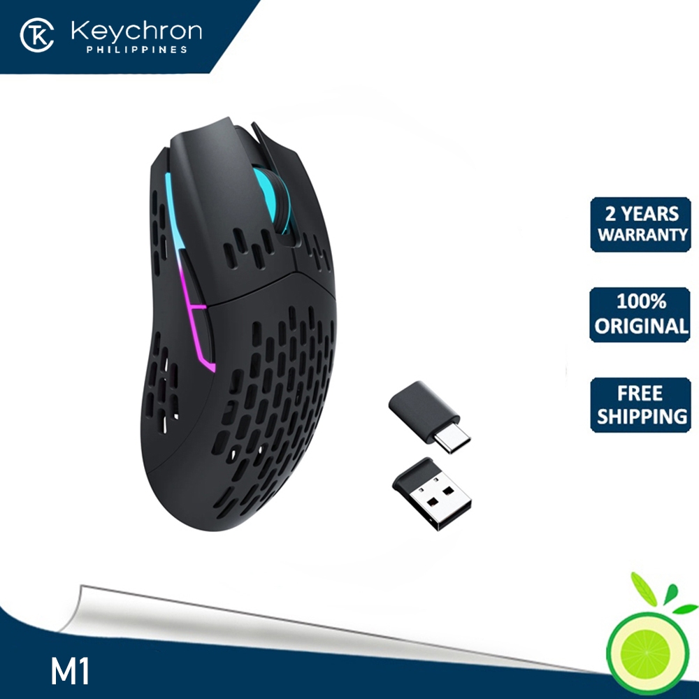Keychron M1 Wireless mouse large hand wired Bluetooth three mode RGB ...