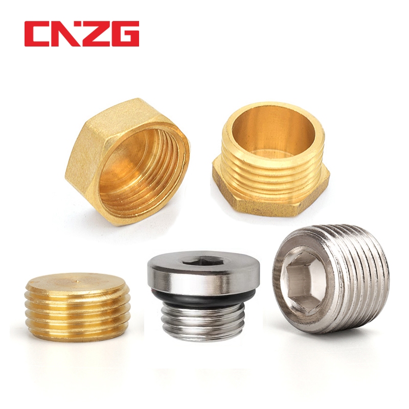 Male Thread Brass Pipe Hex Head End Cap Plug Fitting Coupler Connector ...