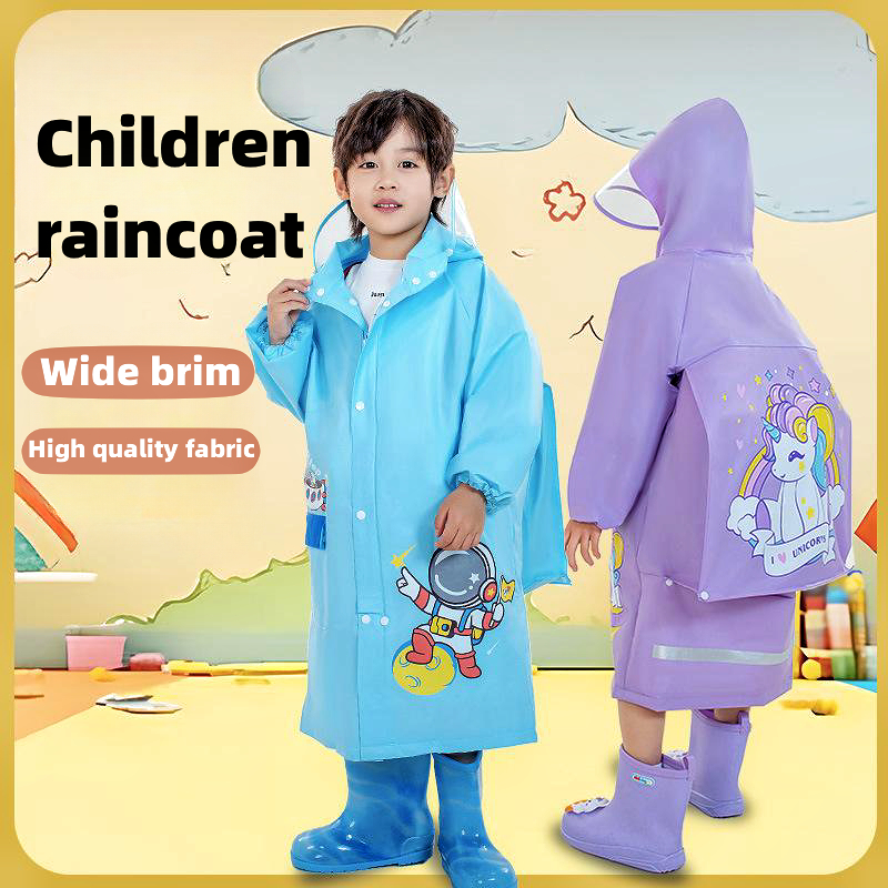 Children's raincoat and rainpants jumpsuit with brim and face mask style raincoat for boys and ...
