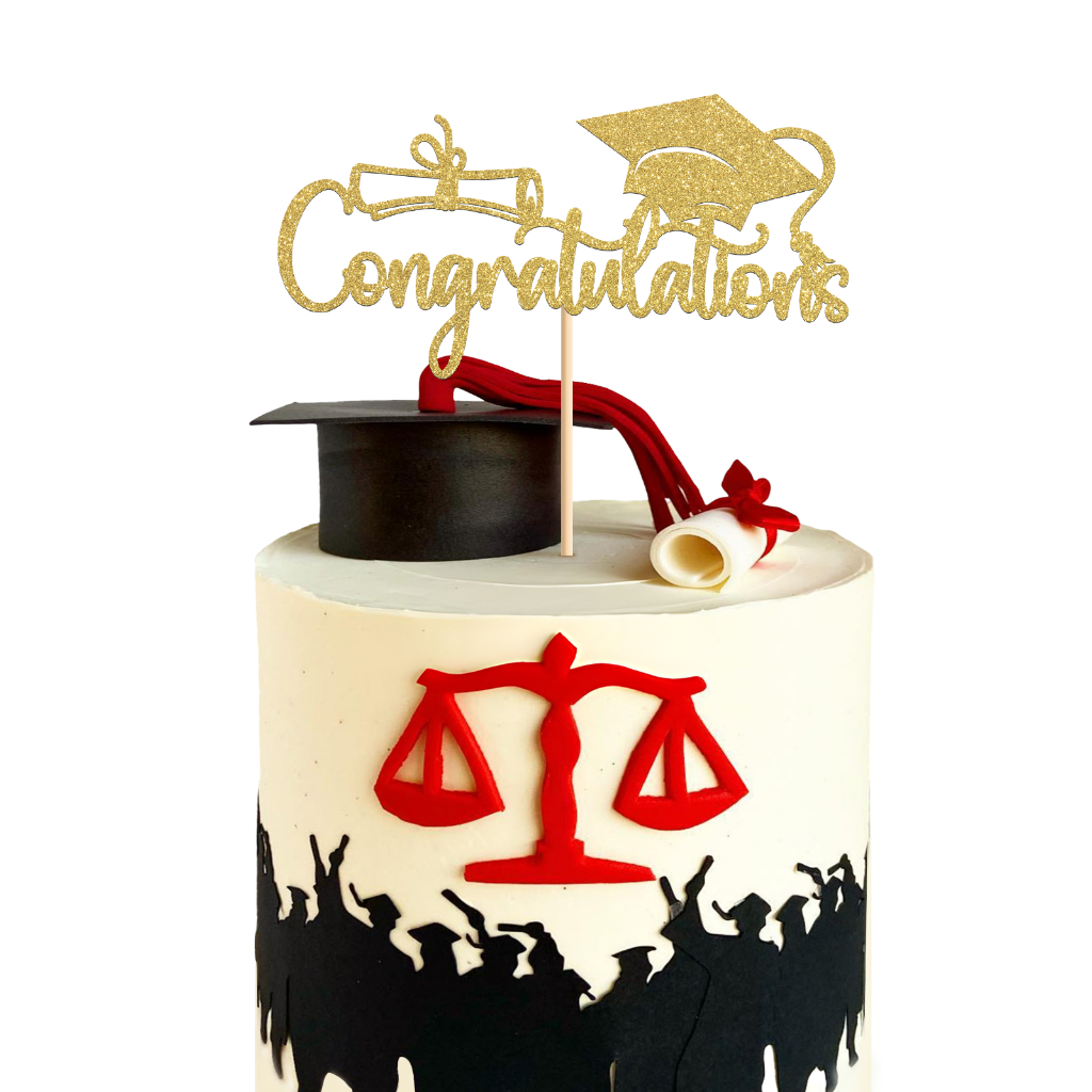 Congratulations Cake Topper Glitter Graduation Party Cake Decorations ...
