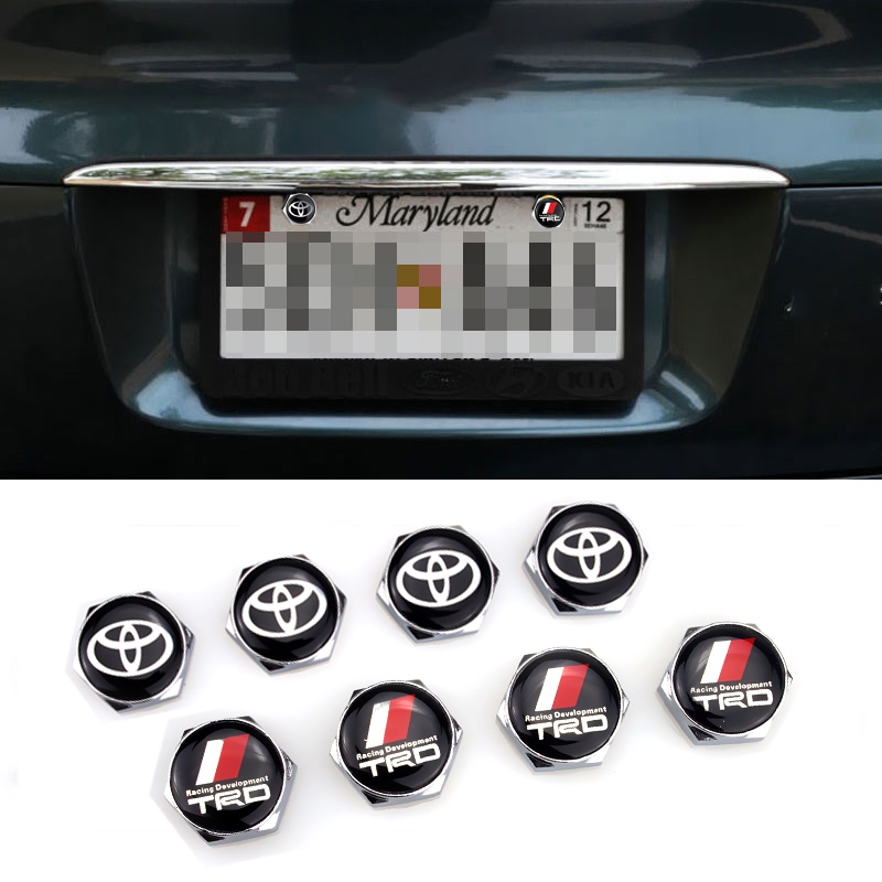 4Pcs/Set Auto License plate screw for Toyota Vios Wish Fortuner Hilux ...