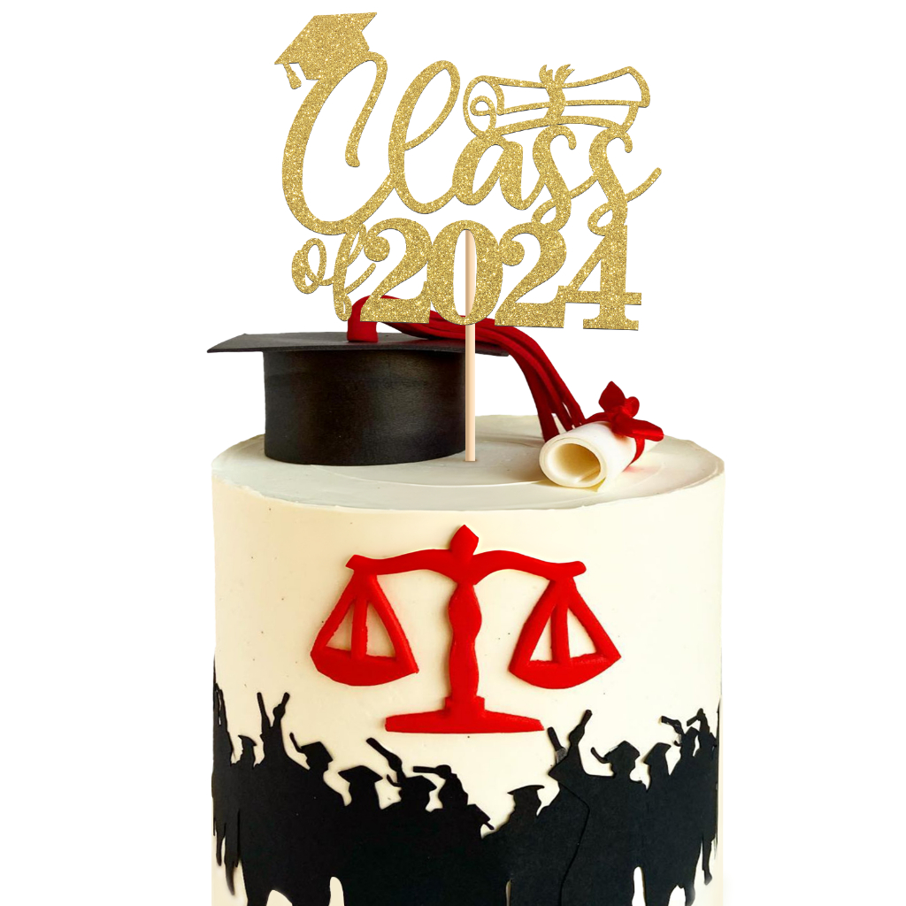 Class of 2024 Graduation Cake Topper Glitter Congrats Grad Cake Topper ...