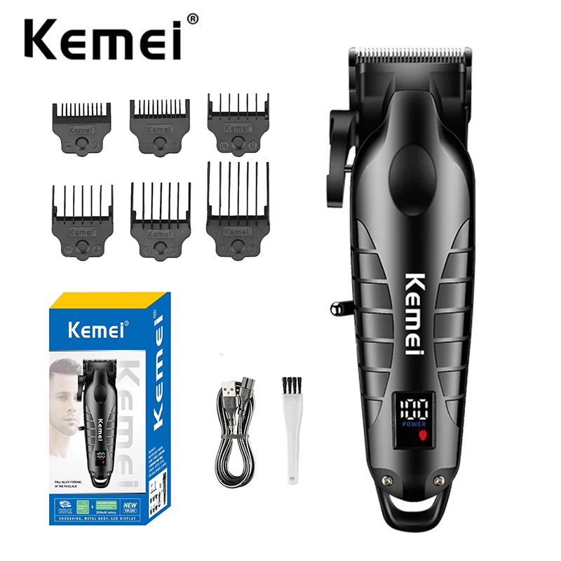 Kemei Professional Barber Hair Clipper Cordless Fade Hair Cutting ...