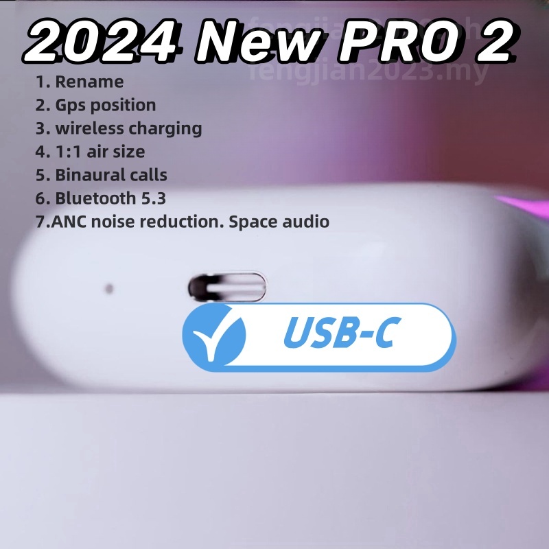 Latest USB-C PRO2 GEN2 airoha chip with 100%Anc volume slider Wireless ...