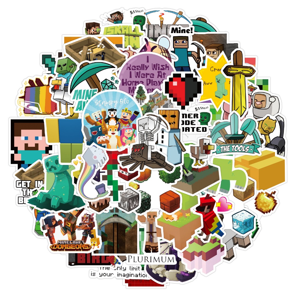 Y&P| Minecraft Stickers Set Video Games Graffiti Waterproof Decals Pack ...