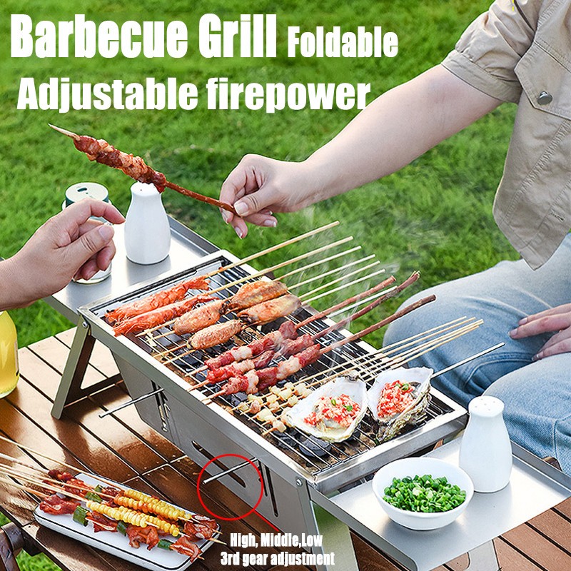 304 Stainless Steel Outdoor Foldable Portable BBQ Barbeque charcoal ...