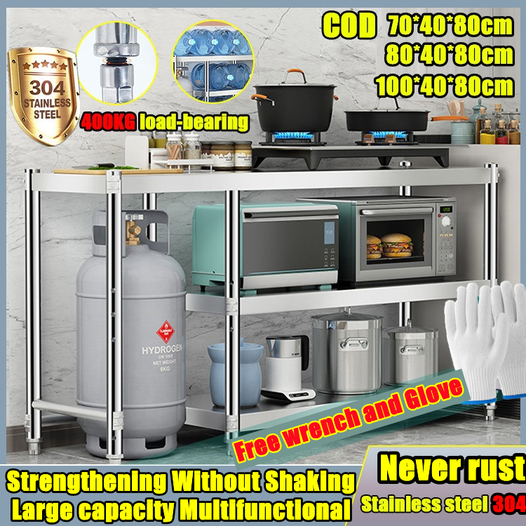 304 Stainless Steel Kitchen Burner Gas Stove Stand Rack Heavy Duty ...
