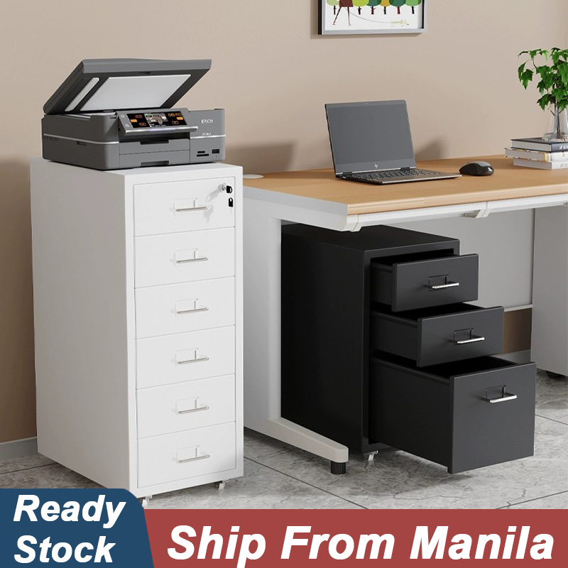 3/5/6 Layer Metal Drawer with Lock File Cabinet for Office Minimalist ...