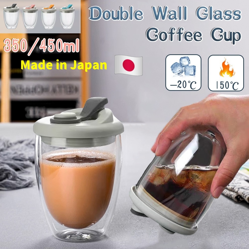 Mug Mup Insulated mug Glass cup with straw Double wall glass mug Ice ...