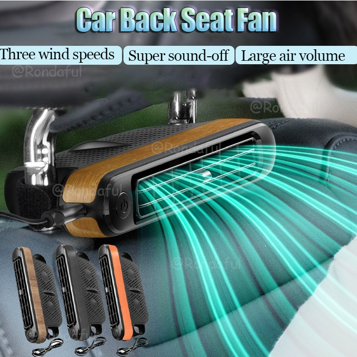 Car Back Seat Fan Adjustable Quiet Fan with 3 Speeds Car Cooling Fans ...